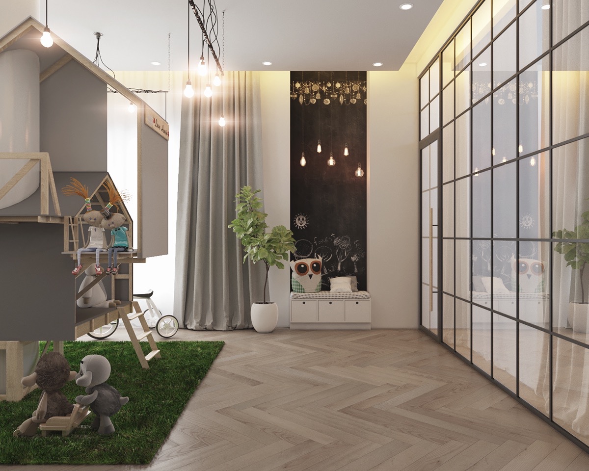 Kids' Play Room Design With A Creative Storage Wall - DigsDigs