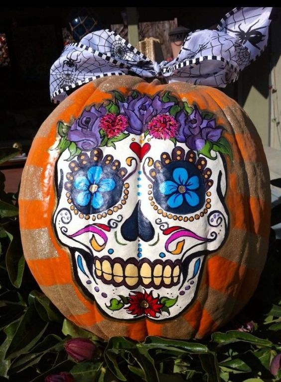 Sugar Skull Pumpkin Pattern
