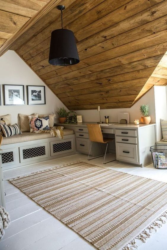 53 Cool Attic Home Office Design Inspirations - DigsDigs