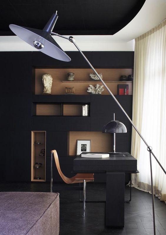 59 Stylish And Dramatic Masculine Home Offices - DigsDigs