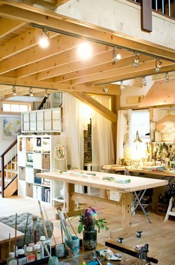 73 Inspiring Home Art Studio Designs - DigsDigs