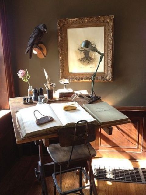 23 Gorgeous Gothic Home Office And Library Décor Ideas - DigsDigs