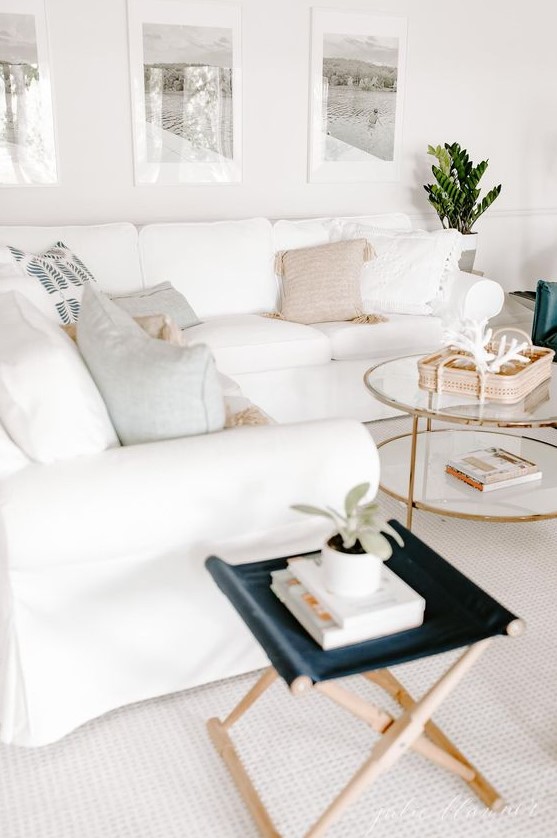 68 Beautiful All-White Living Room Designs - DigsDigs
