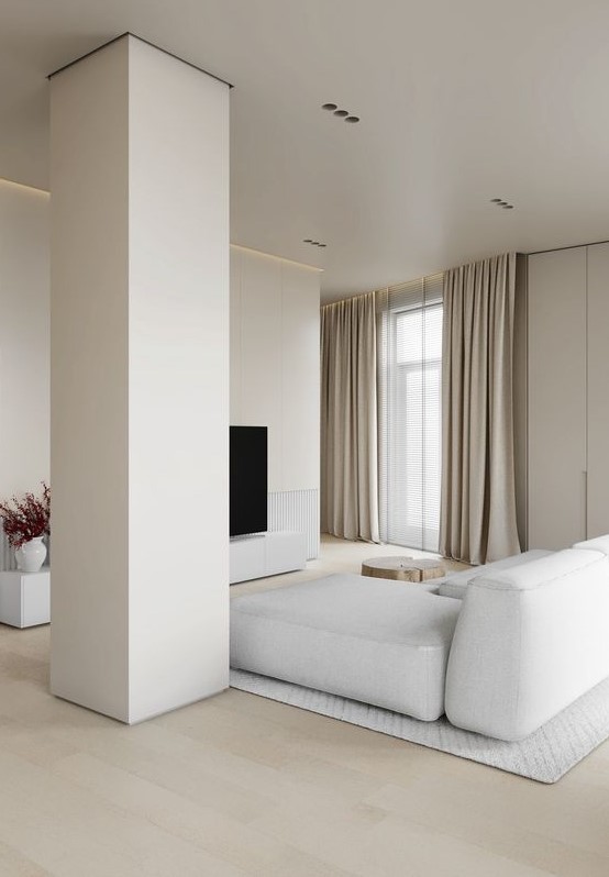 Ultra Modern White Living Room