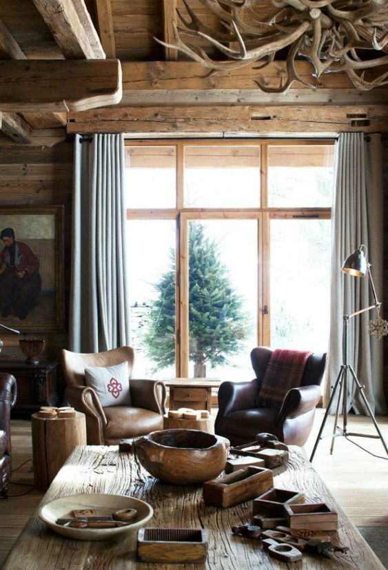 69 Natural Chalet Living Room Designs - DigsDigs