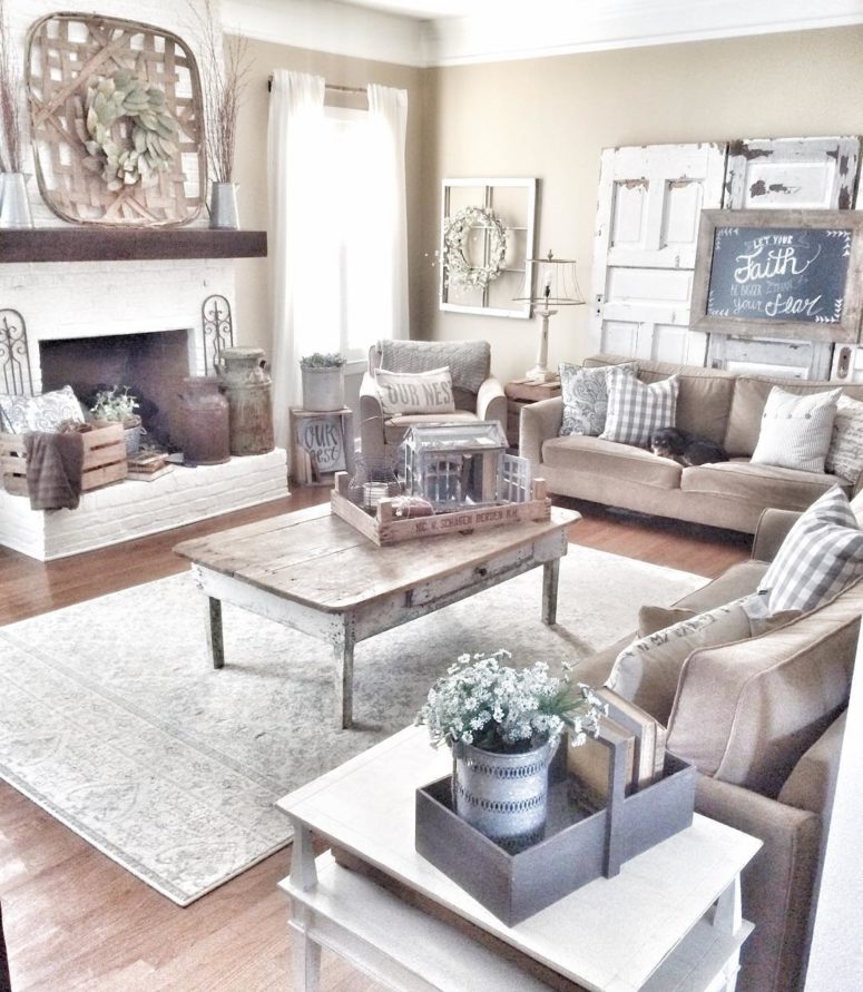 45 Comfy Farmhouse Living Room Designs To Steal Digsdigs