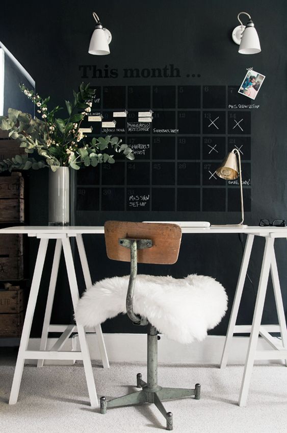 50 Smart Chalkboard Home Office Décor Ideas - DigsDigs