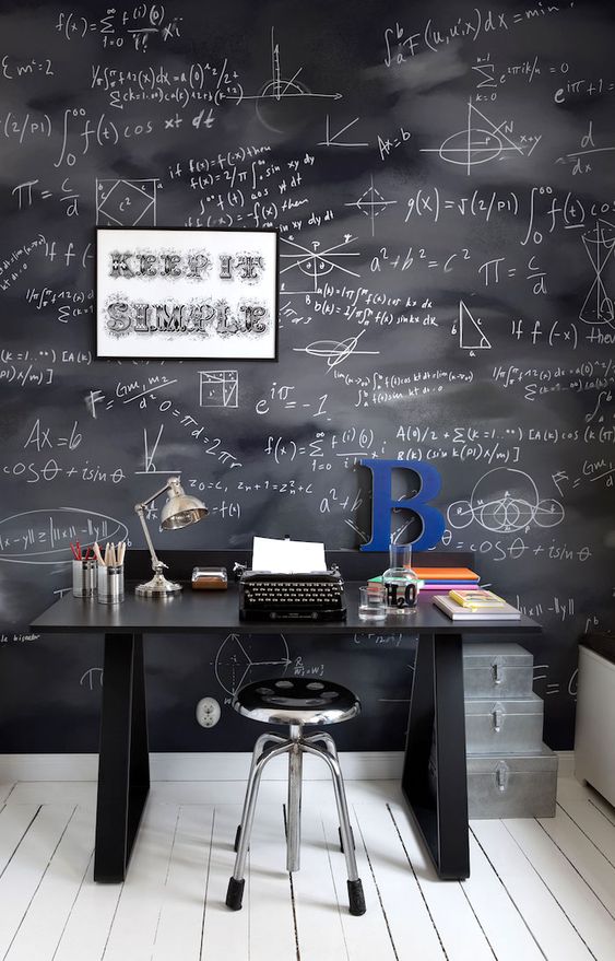 50 Smart Chalkboard Home Office Décor Ideas - DigsDigs
