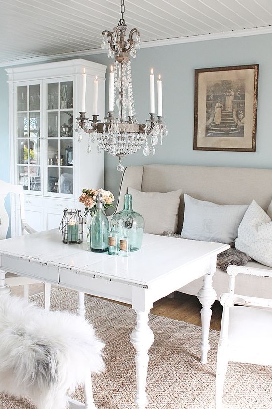 Shabby Chic Blue Living Room