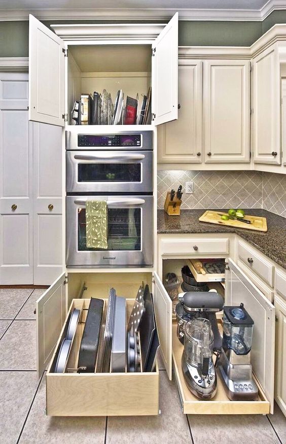 85 Smart Hidden Kitchen Storage Ideas - DigsDigs