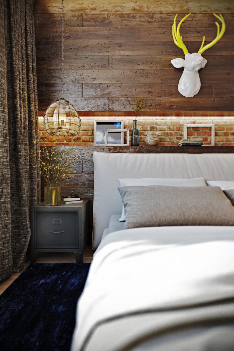 Bold Industrial Meets Rustic Bedroom Decor - DigsDigs