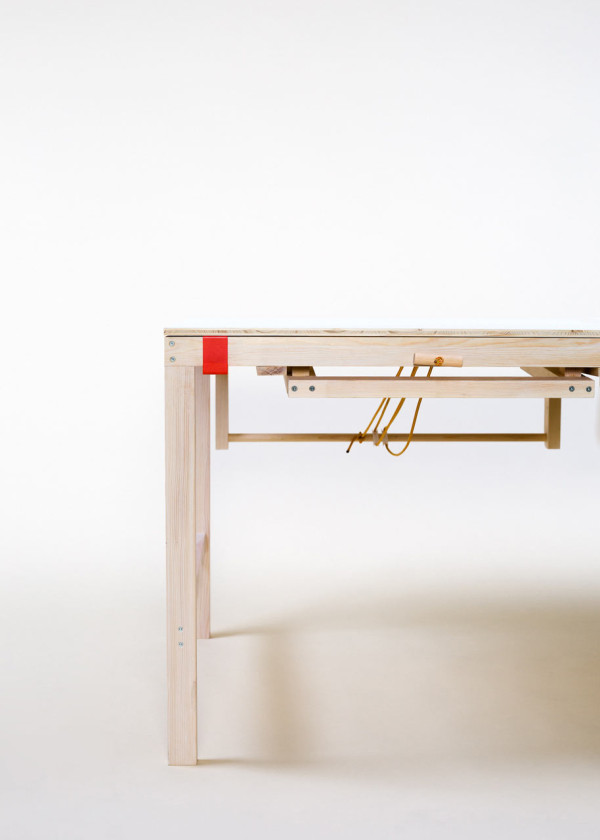 Heigh-Adjustable Wooden Working Table - DigsDigs