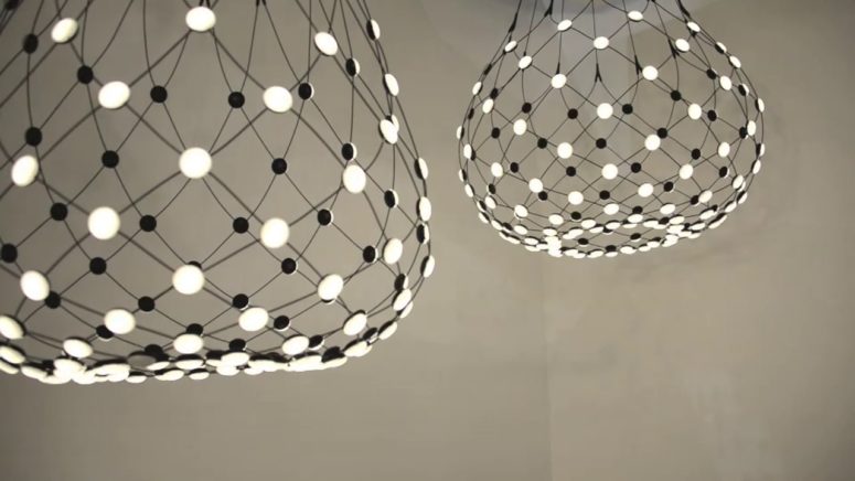 Mesh Lamp With Different Sectors Illuminated - DigsDigs