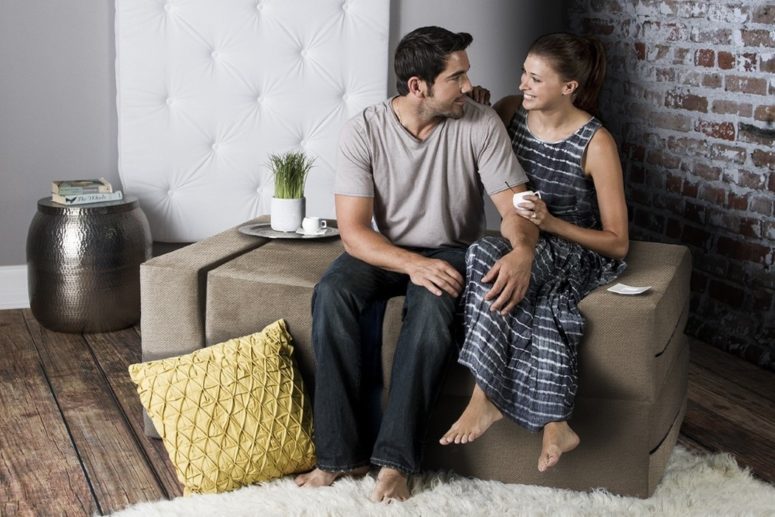 Functional And Versatile Zipline Loveseat To Save Space - DigsDigs