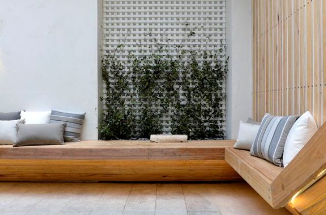 27 Comfy L-Shaped Benches For Outdoors - DigsDigs