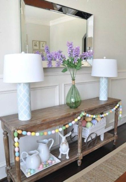 25 Cute Ways To Style Your Console For Easter - DigsDigs