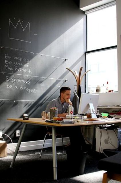 25 Cool Ways To Decorate Home Office Walls - DigsDigs