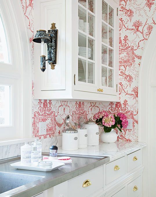 25 Wallpaper Kitchen Backsplashes With Pros And Cons - DigsDigs