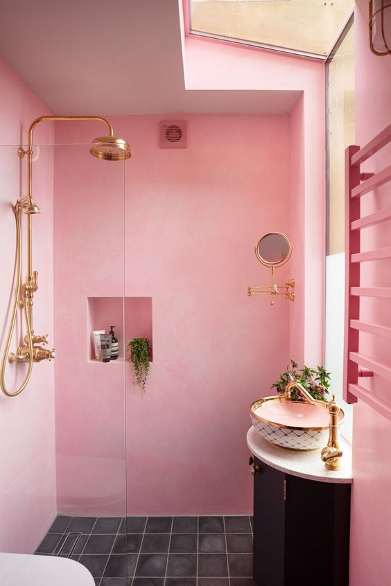 84 Lovely And Cute Pink Bathroom Decor Ideas - DigsDigs
