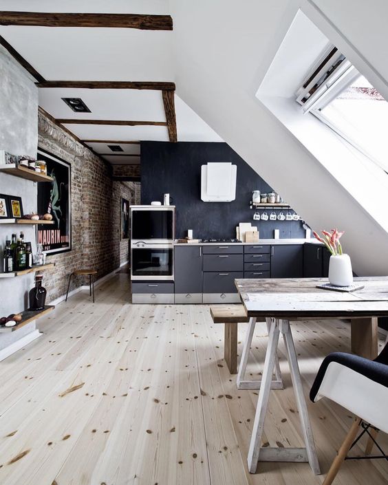25 Smart Ways To Decorate An Attic Kitchen - DigsDigs