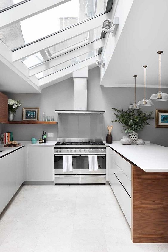 25 Smart Ways To Decorate An Attic Kitchen - DigsDigs
