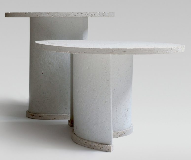 Eco-Friendly Side Tables Of Paper And Stone - DigsDigs