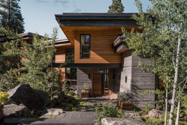 Cliff House With Contemporary Meets Rustic Interiors - DigsDigs