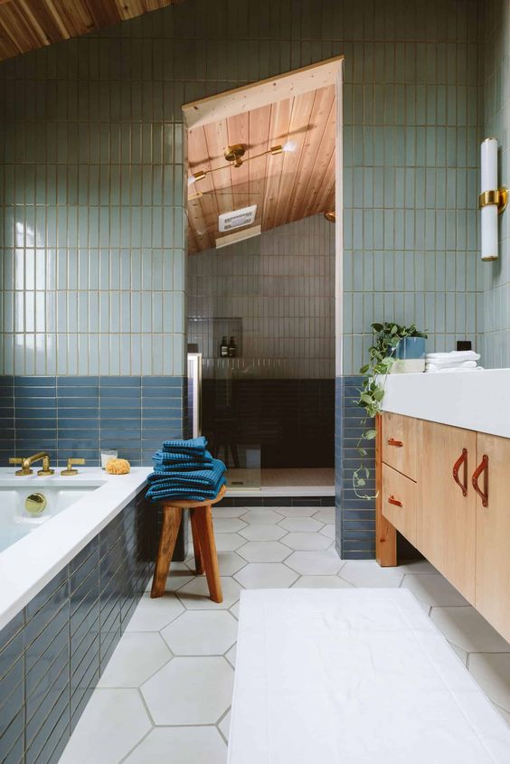 141 Mix And Match Tile Ideas In Bathrooms - DigsDigs