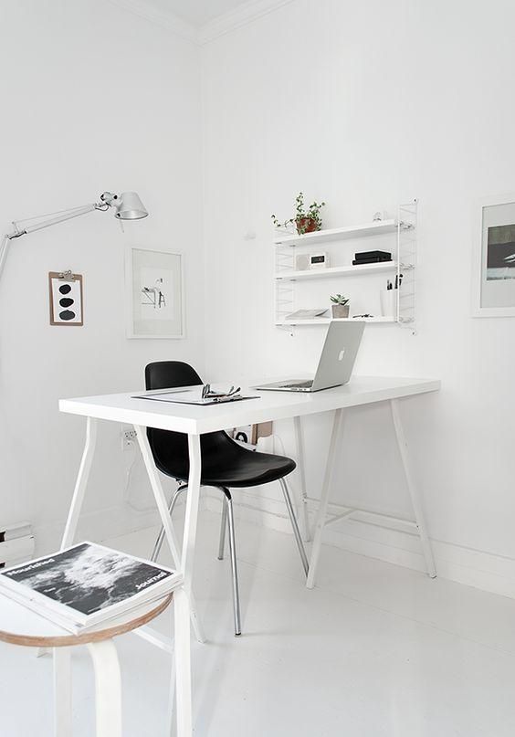 30 Timeless Neutral Home Office Décor Ideas - DigsDigs