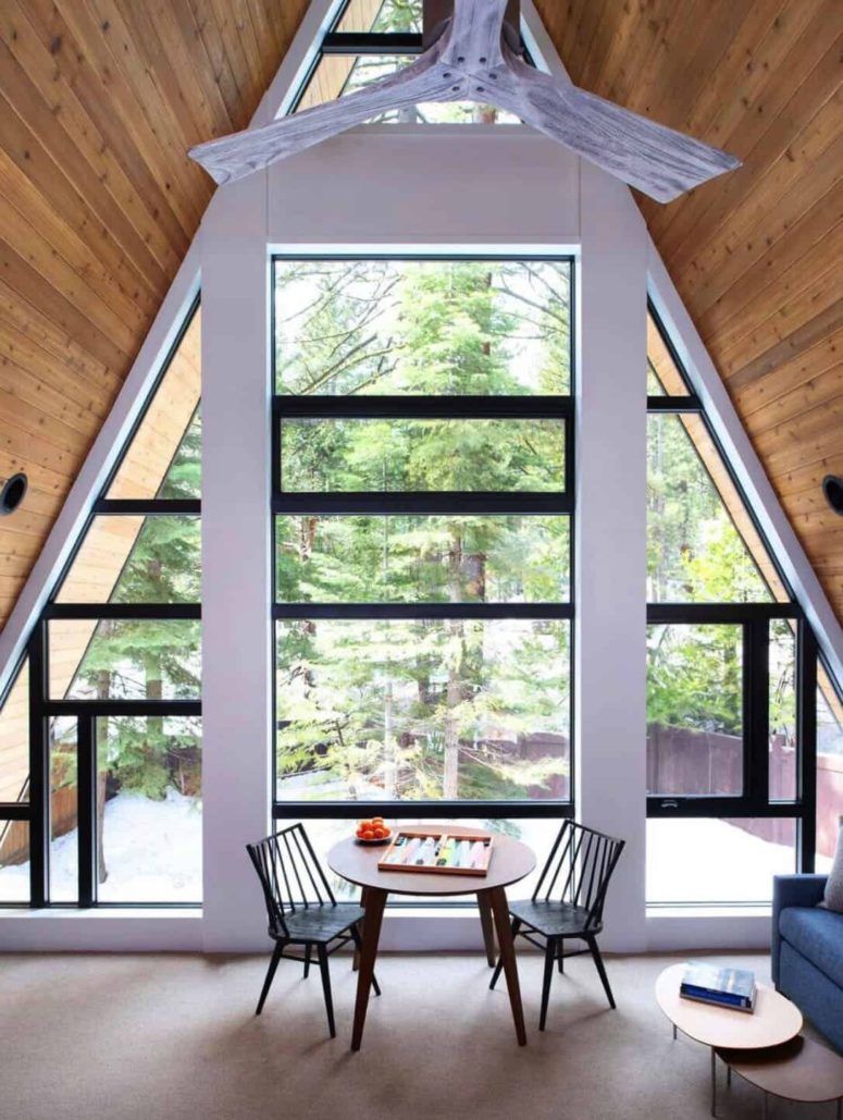 Contemporary A-Frame Cabin With A Soaring Ceiling - DigsDigs
