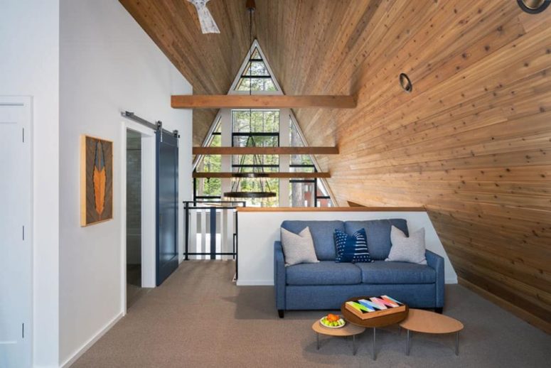 Contemporary A-Frame Cabin With A Soaring Ceiling - DigsDigs