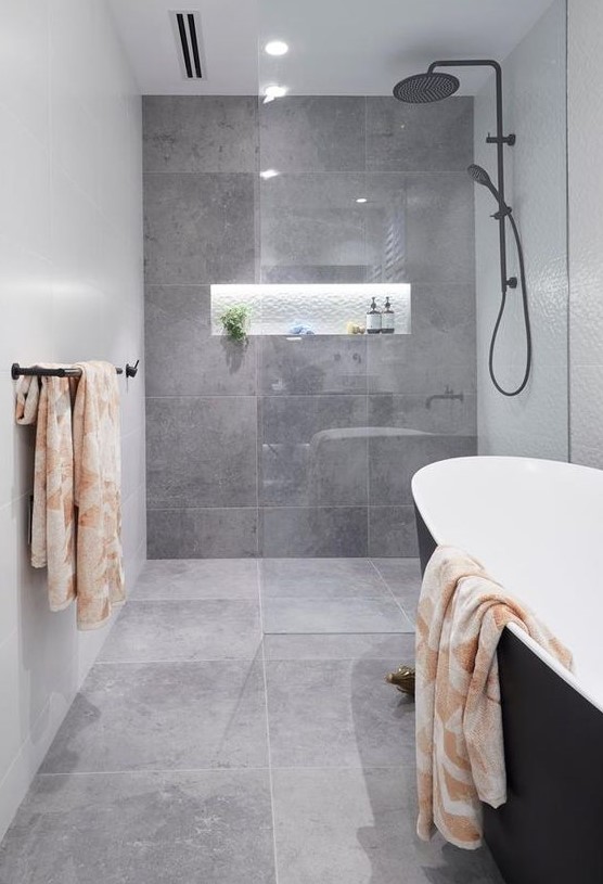 83 Trendy Grey Bathroom Designs - DigsDigs