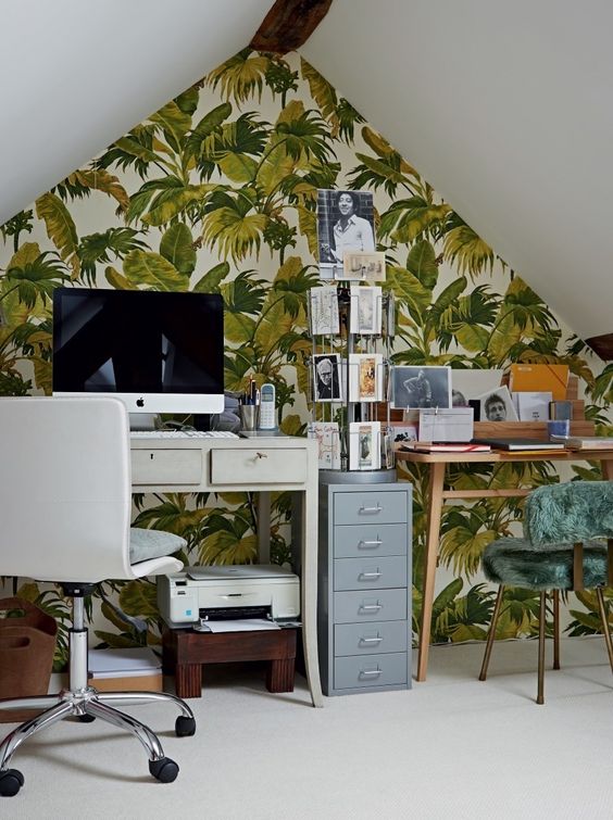 23 Bright Tropical Home Office Decor Ideas - DigsDigs