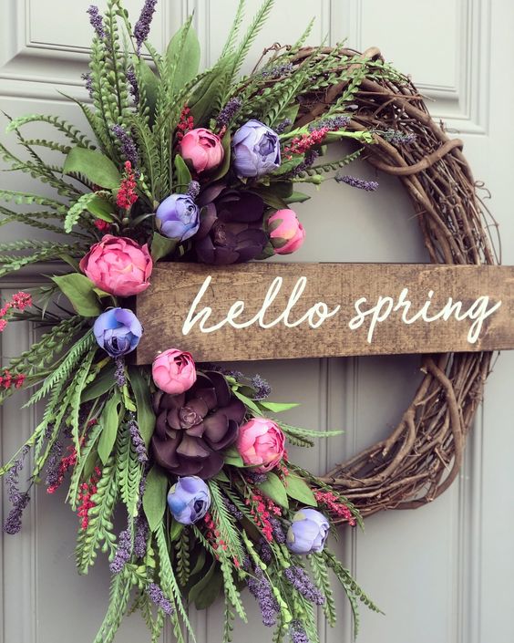 52 Gorgeous Spring Wreaths And Their Alternatives - DigsDigs