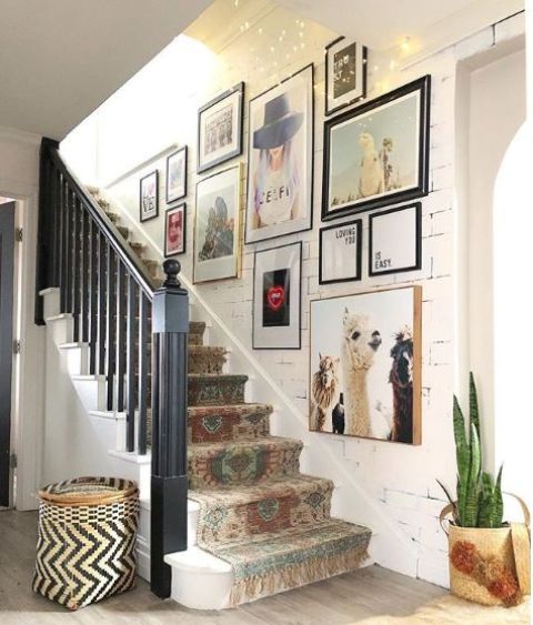 45 Stairway Gallery Walls That Excite And Inspire - DigsDigs