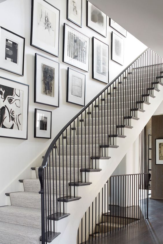 45 Stairway Gallery Walls That Excite And Inspire - DigsDigs