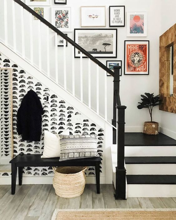 45 Stairway Gallery Walls That Excite And Inspire - DigsDigs