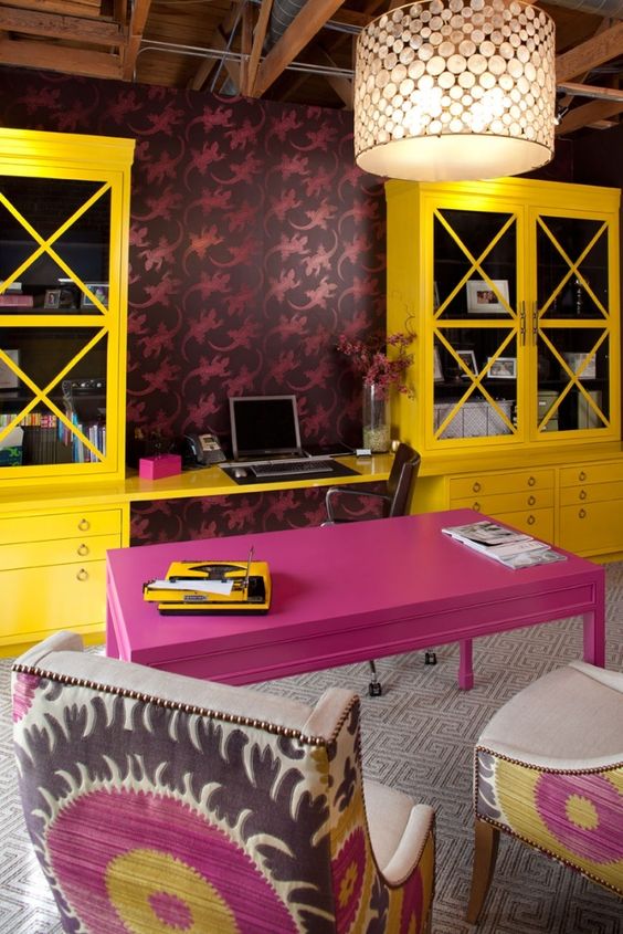 29 Outstanding Maximalist Home Offices That Inspire - DigsDigs