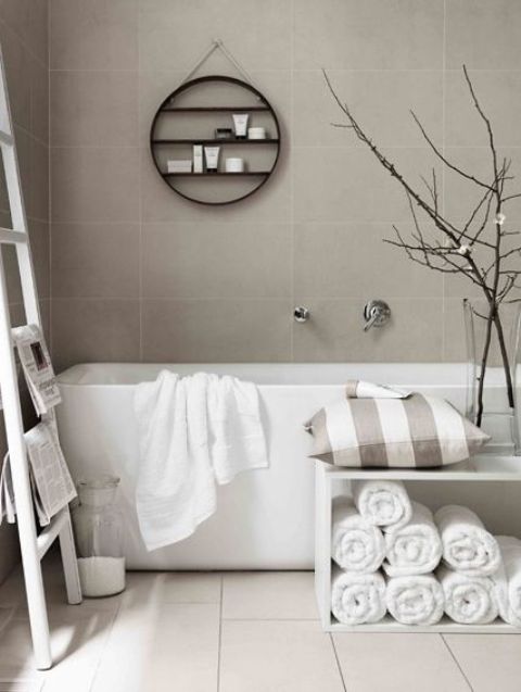 30 Timeless Greige Bathroom Decor Ideas - DigsDigs