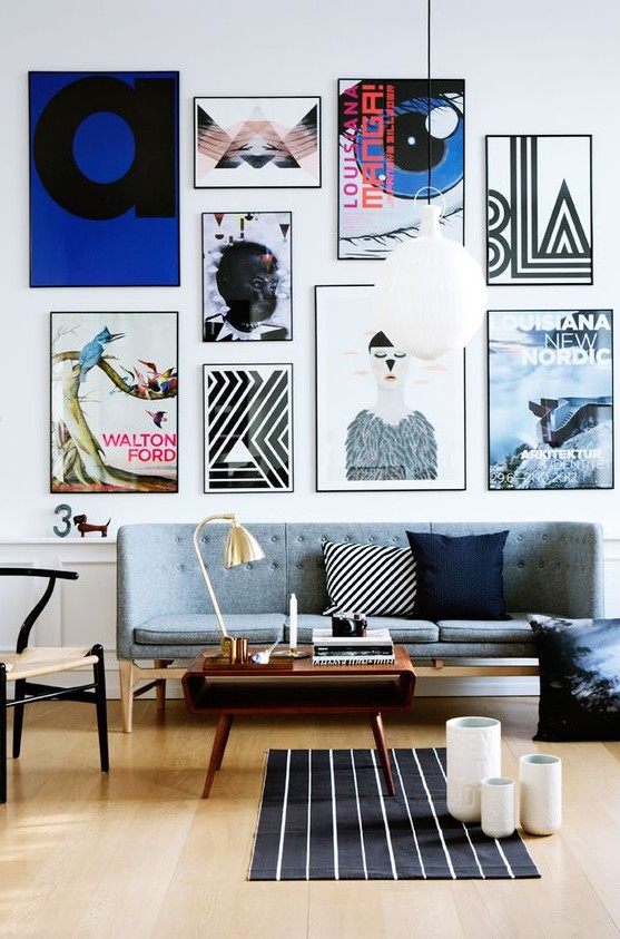 75 Cool Gallery Wall Ideas For Living Rooms - DigsDigs