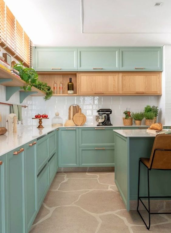 47 Pretty And Cool Mint Kitchen Decor Ideas - DigsDigs