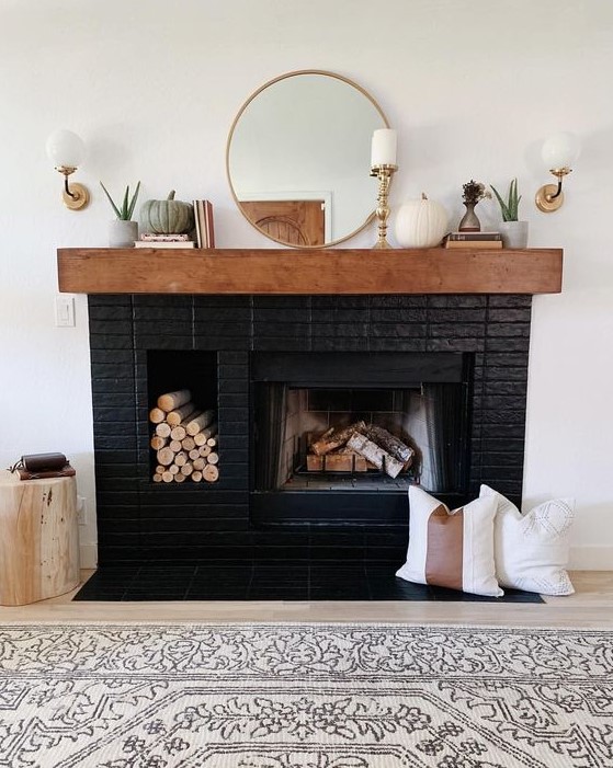 43 Painted Brick Fireplaces For A Bold Touch - DigsDigs