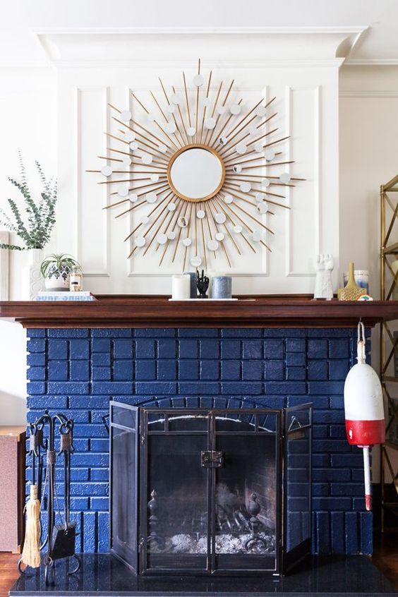 43 Painted Brick Fireplaces For A Bold Touch - DigsDigs