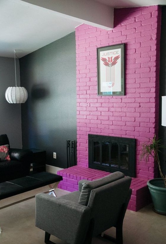 43 Painted Brick Fireplaces For A Bold Touch - DigsDigs