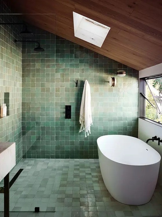 64 Cool Square Tile Ideas For Bathrooms - DigsDigs