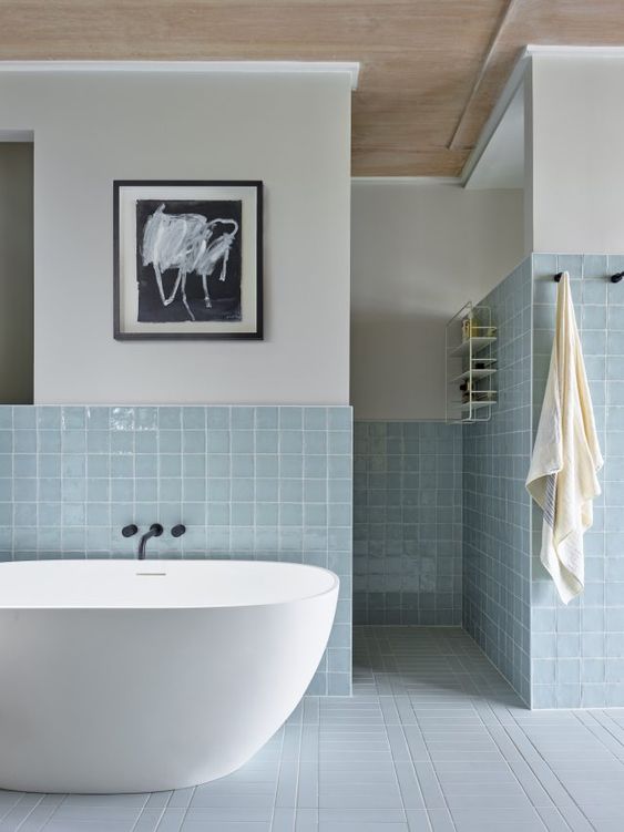 64 Cool Square Tile Ideas For Bathrooms - DigsDigs