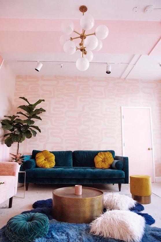 47 Lovely And Inspiring Pink Living Rooms - DigsDigs