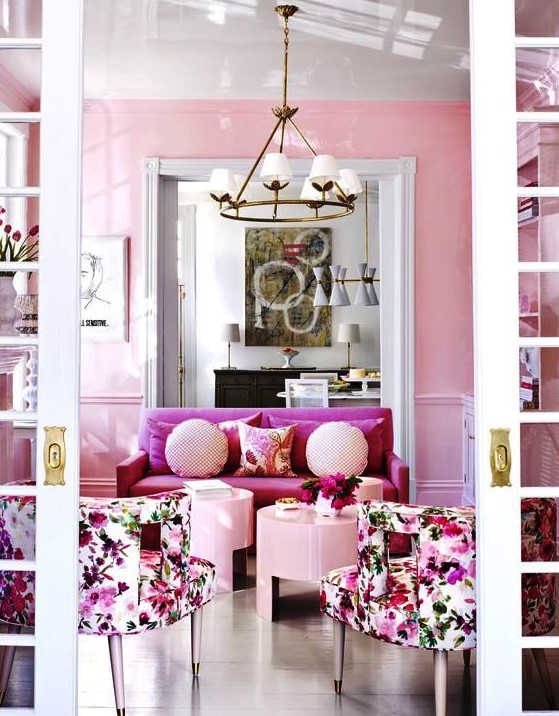 47 Lovely And Inspiring Pink Living Rooms - DigsDigs