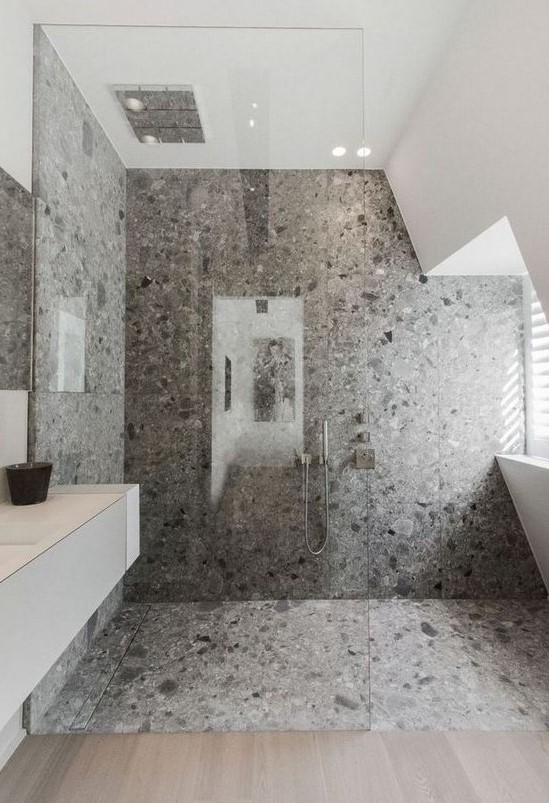63 Eye-Catching Terrazzo Bathroom Decor Ideas - DigsDigs