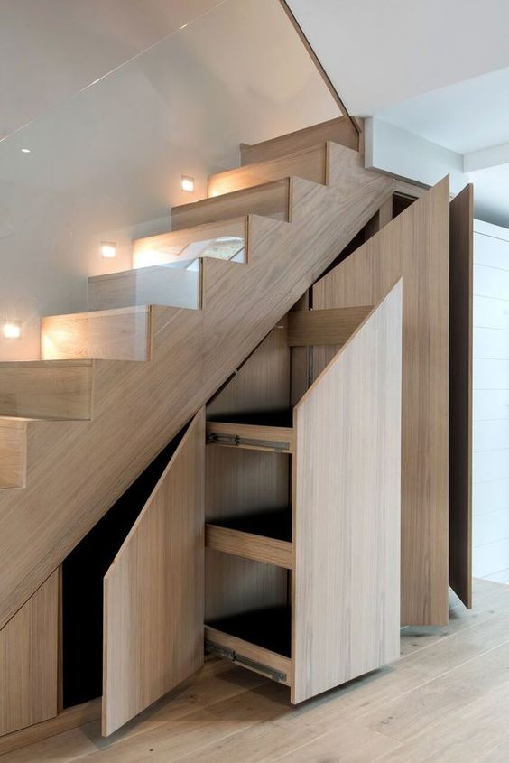 66 Smart Built-In Staircase Storage Ideas - DigsDigs